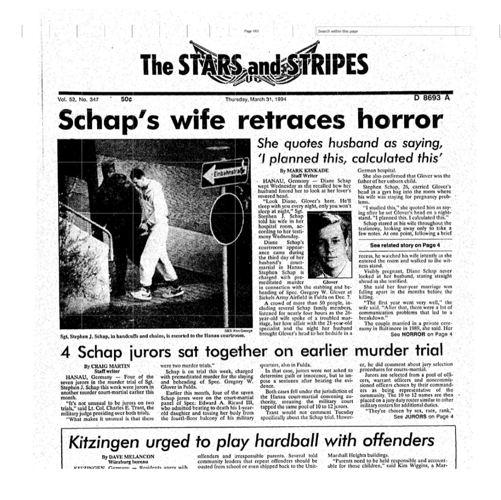 Army Sgt. Stephen Schap Murdered Wife’s Lover Spc. Gregory Glover in ...